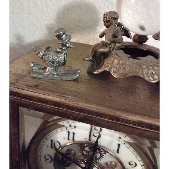 Vintage | Art | Pewter Ricker Bartlett Mother Goose On Skis Wearing Top ...